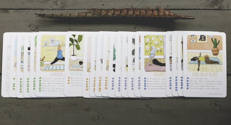 Oh Yoga Cards – Deck of 20 Hand-drawn Yoga Pose Flash Cards 4×6 size ...